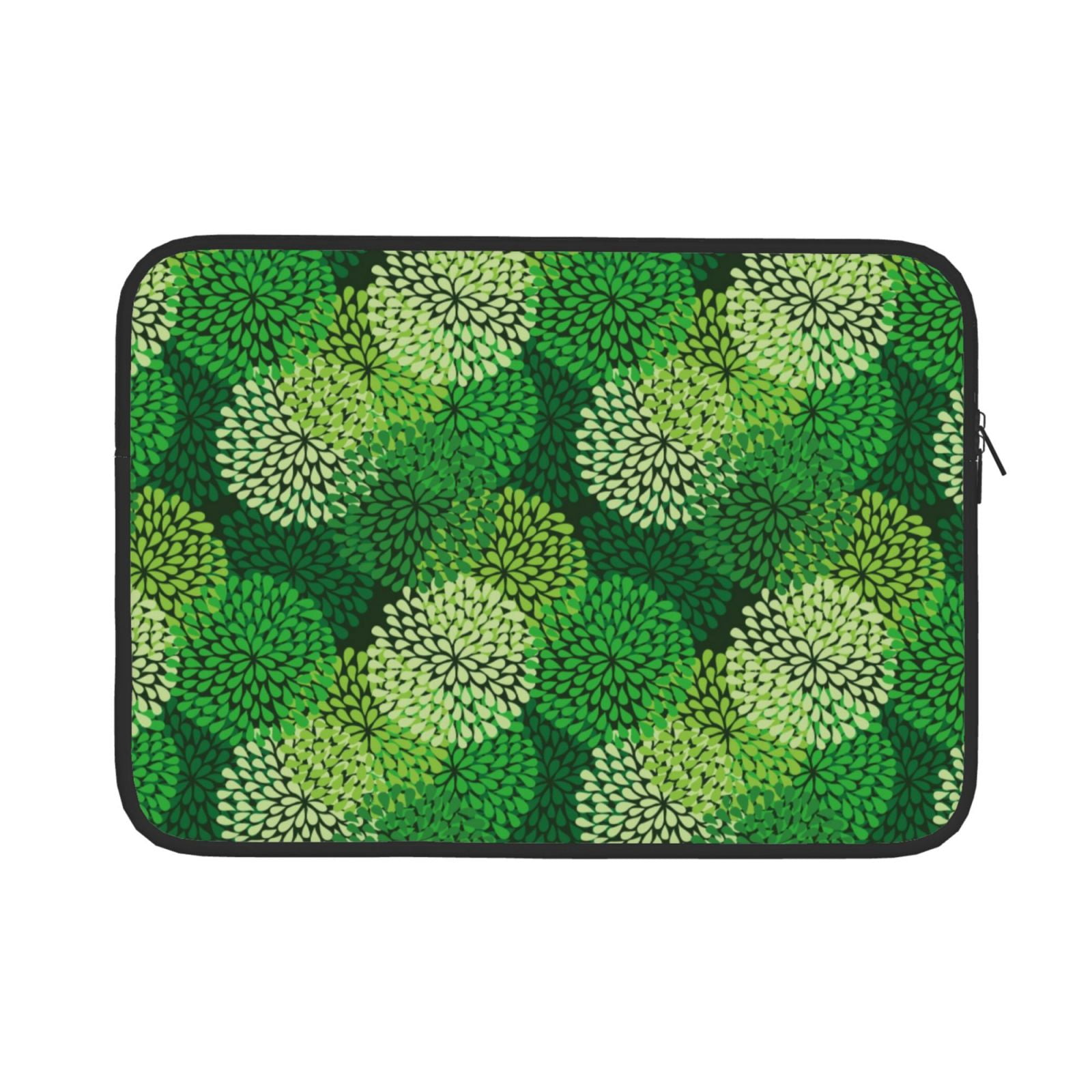 Cauagu Green Flower Print Laptop Sleeve Case, Laptop Cover Portable ...