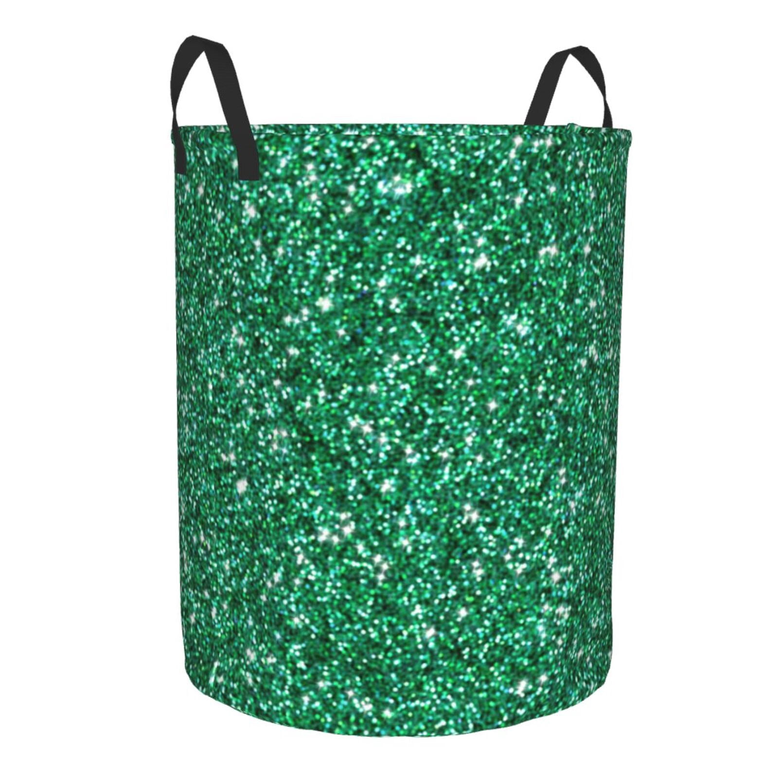 Cauagu Green Glitter for Laundry Basket,Collapsible Organizer Basket ...