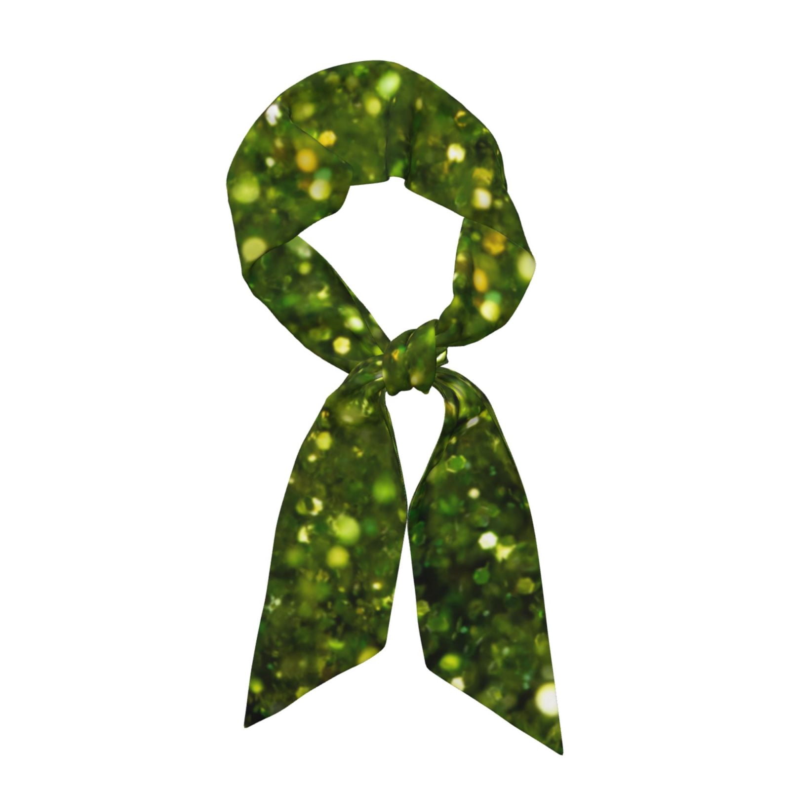 Cauagu Green Glitter Sparkle Pattern Scarf for Women,Neck Scarf Women's ...