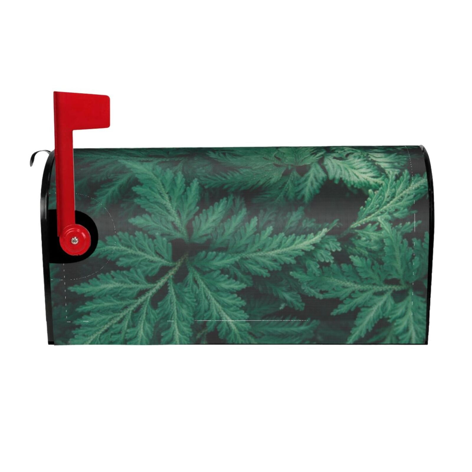 Cauagu Green Leave Fern Pattern Magnetic Mailbox Covers, Mailbox Cover ...