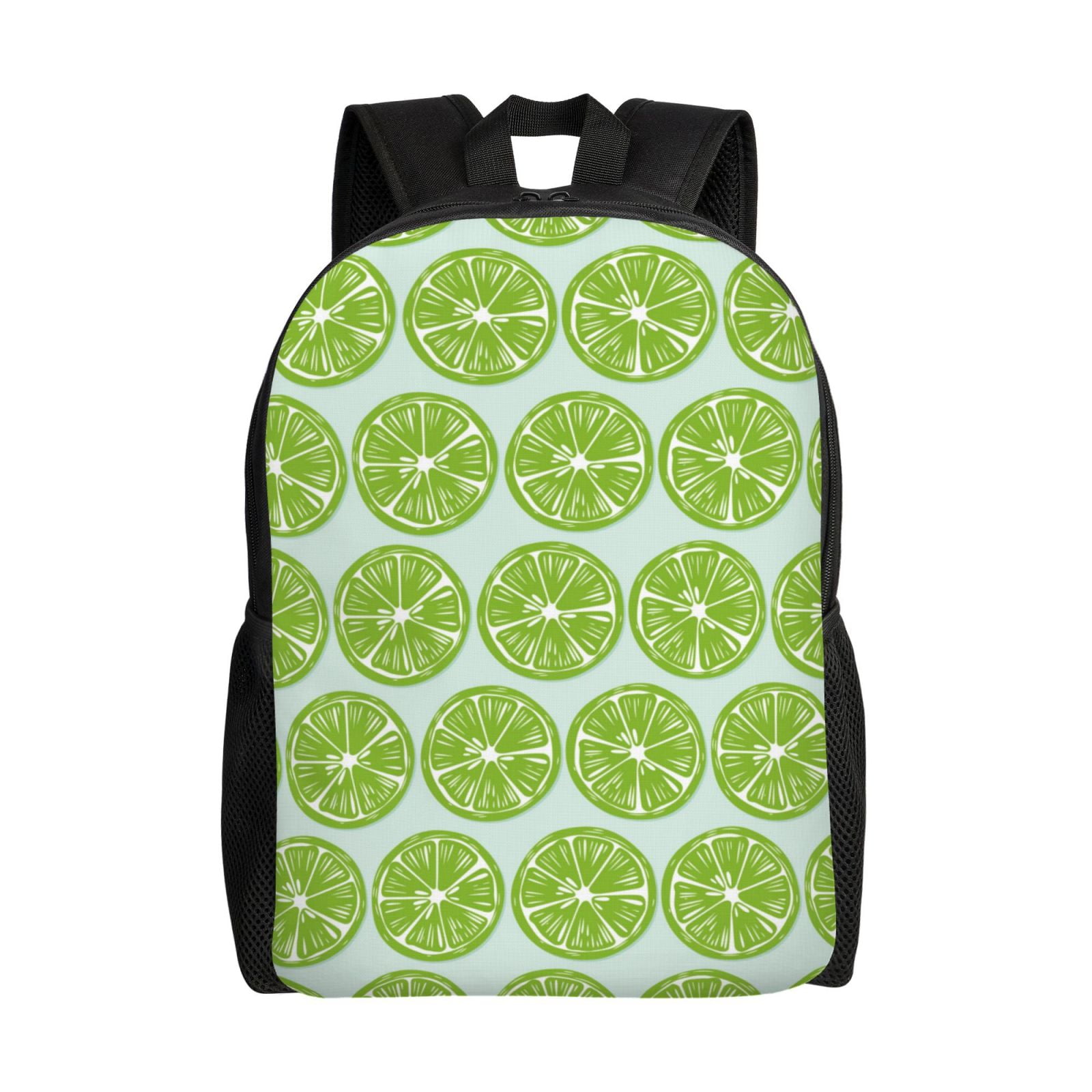 Cauagu Green Lemon Slices Print Backpacks,Travel Daypack Casual Laptop ...