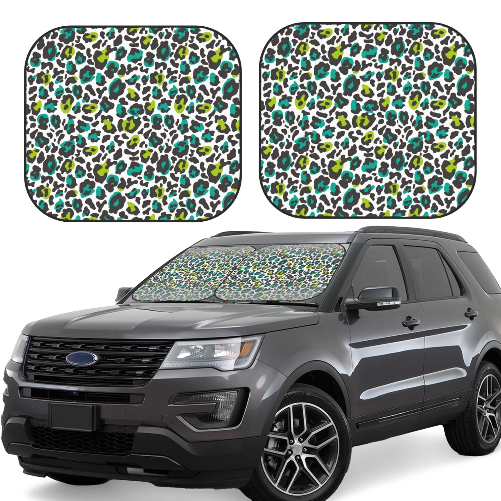 Cauagu Green Leopard Cauagu {designName} Print Foldable Car Windshield ...