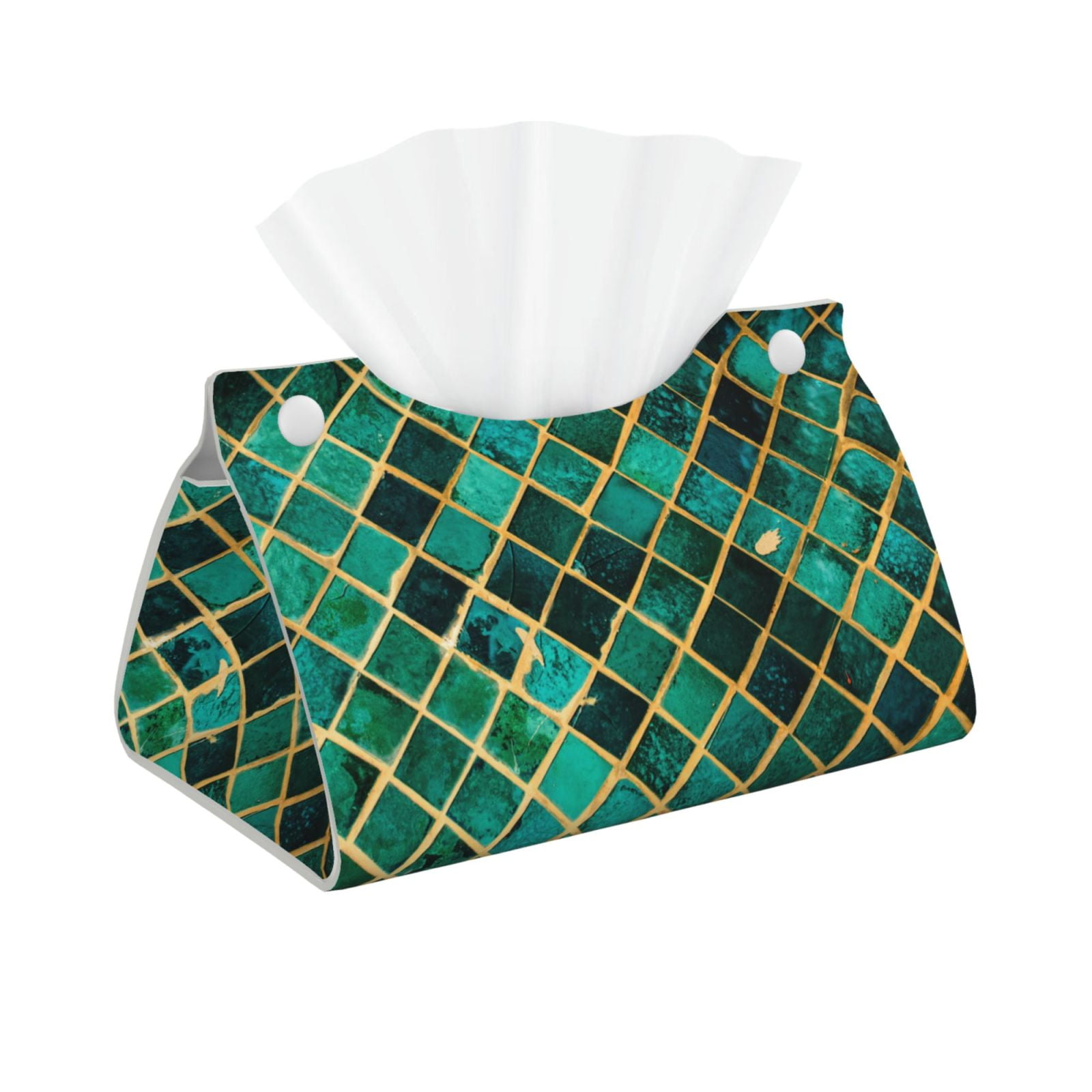 Cauagu Green Mosaic Glass for Large Tissue Box Cover Rectangular–Plus ...