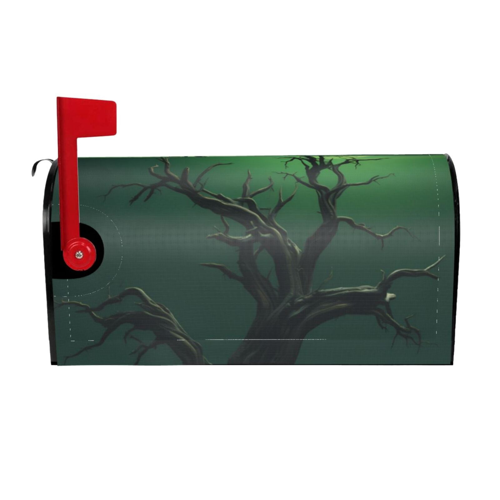 Cauagu Green Night Sky Moon Branches Pattern Magnetic Mailbox Covers ...