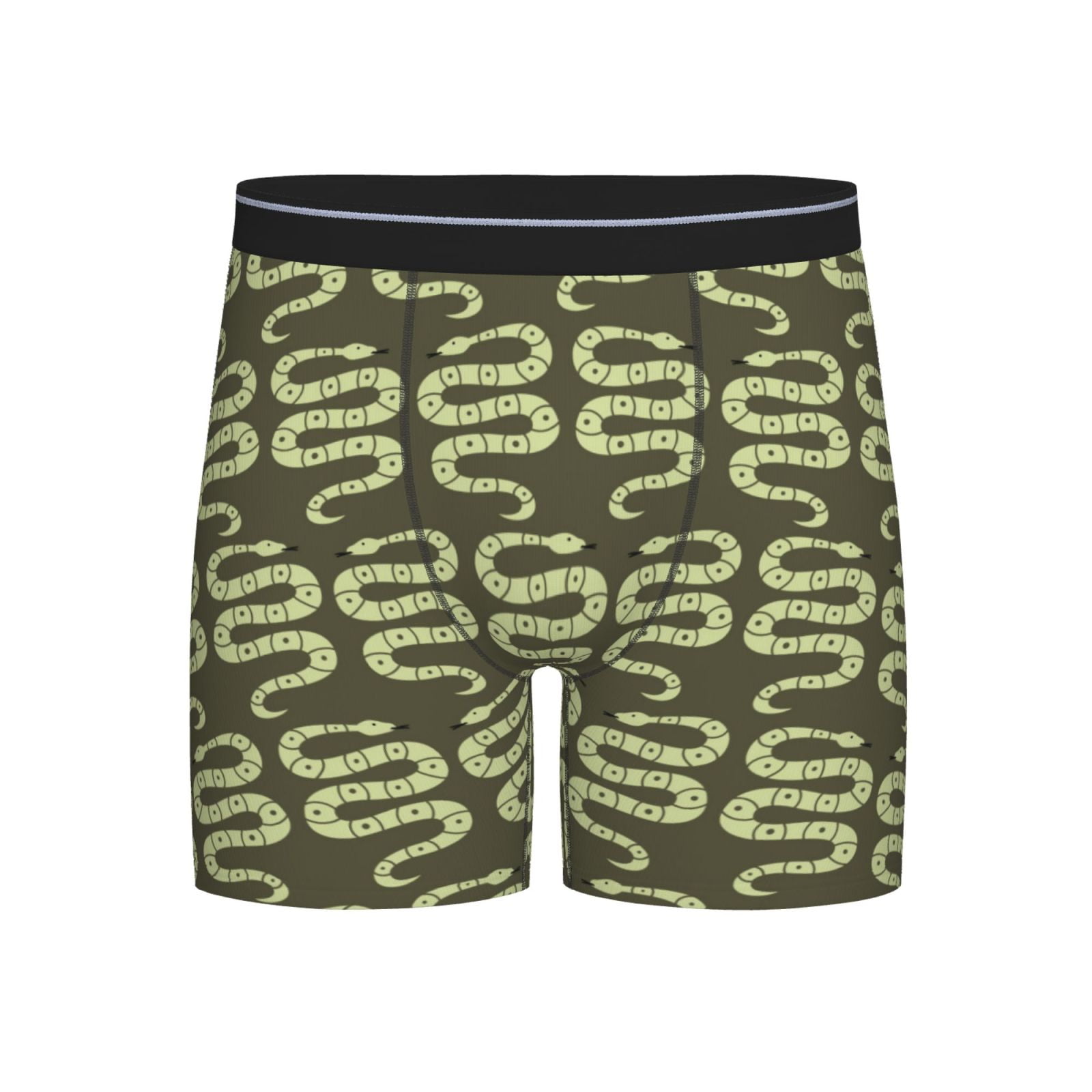 Cauagu Green Snake Print Men's Boxer Briefs, Funny & Cute Underwear ...