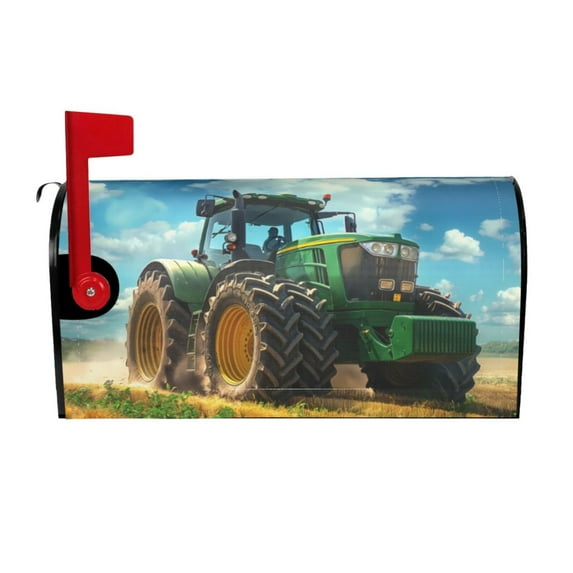 Cauagu Green Tractor Field Pattern Magnetic Mailbox Covers, Mailbox ...