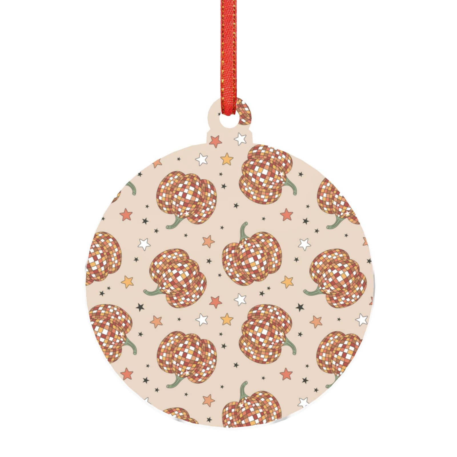 Cauagu Groovy Disco Pumpkin Pattern Acrylic Christmas Pendant,1-Pack ...
