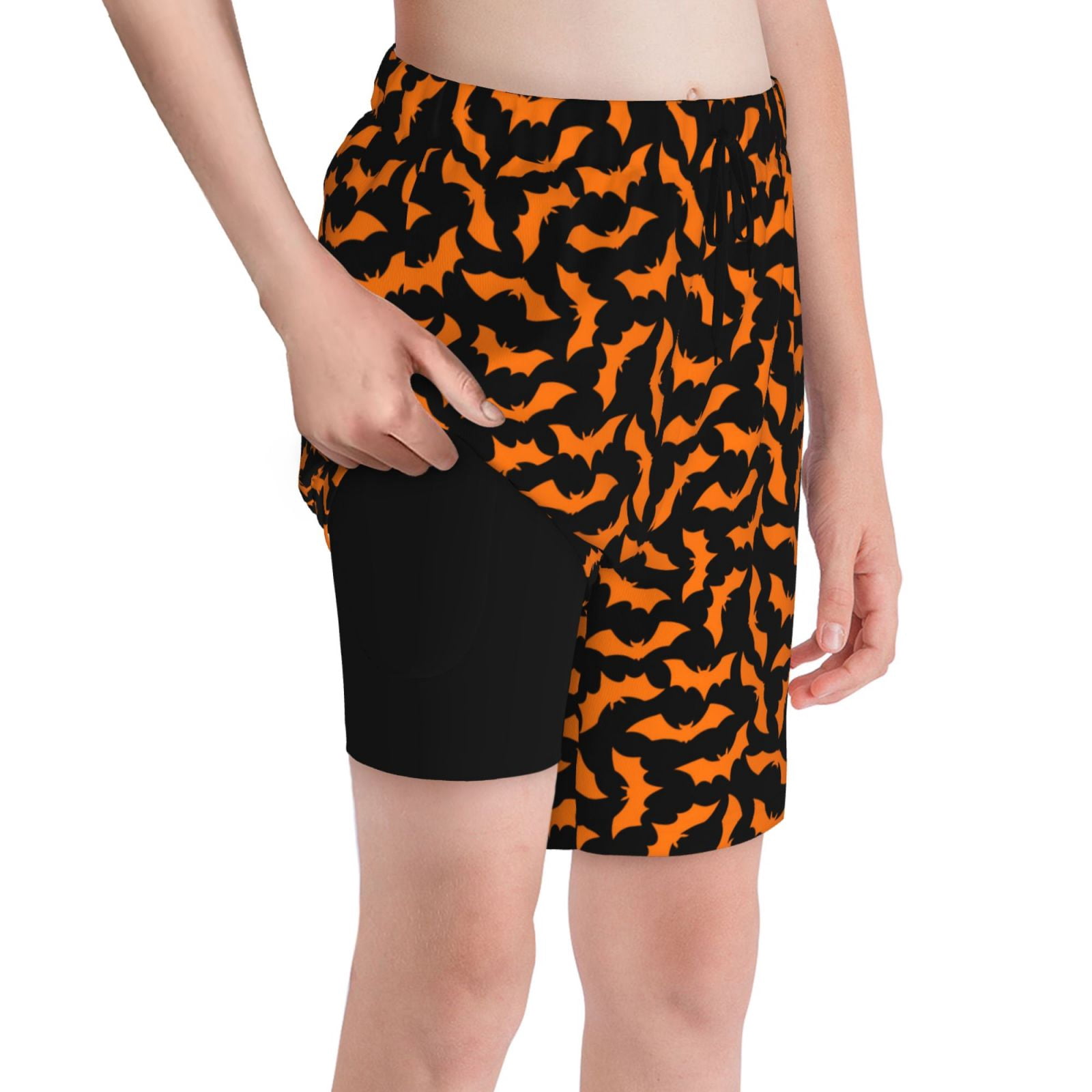 Cauagu Halloween Bat Print Swim Trunks for Men,Youth Boys Swim Shorts ...