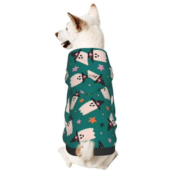 Cauagu Halloween Ghosts Pattern Winter Pet Hoodie Sweatshirts- Dog ...