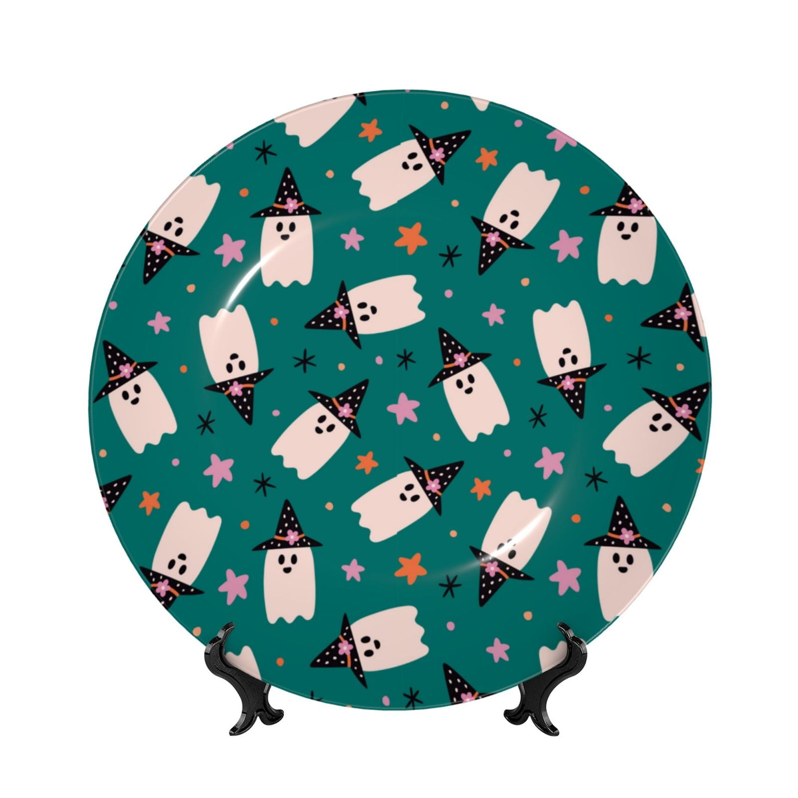 Cauagu Halloween Ghosts Print Bone China Decorative Plate, Wall Mount ...