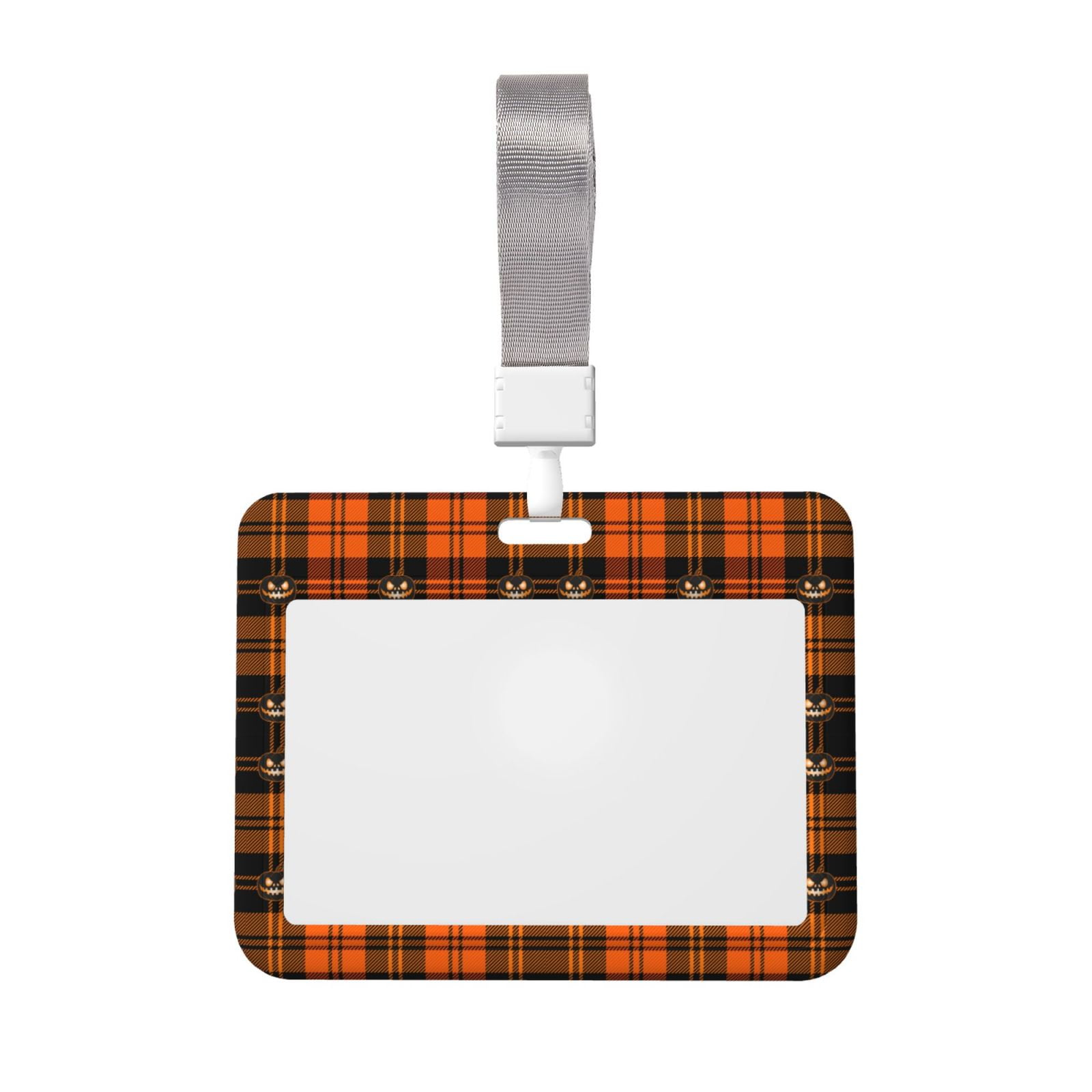 Cauagu Halloween Tartan Plaid for ID Badge Holder,Badge Holder with ...
