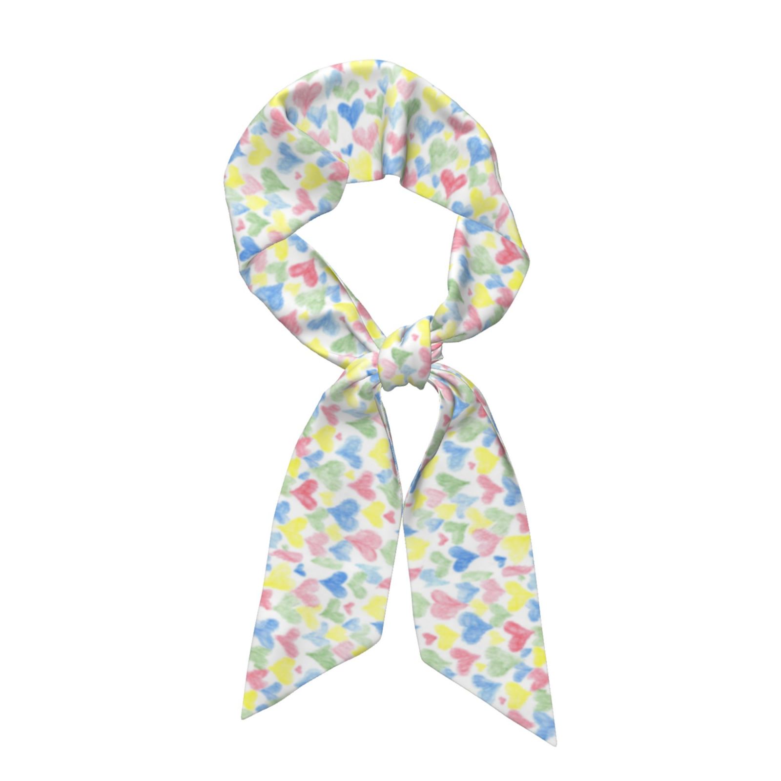 Cauagu Hand Drawn Colored Hearts Pattern Scarf for Women,Neck Scarf ...