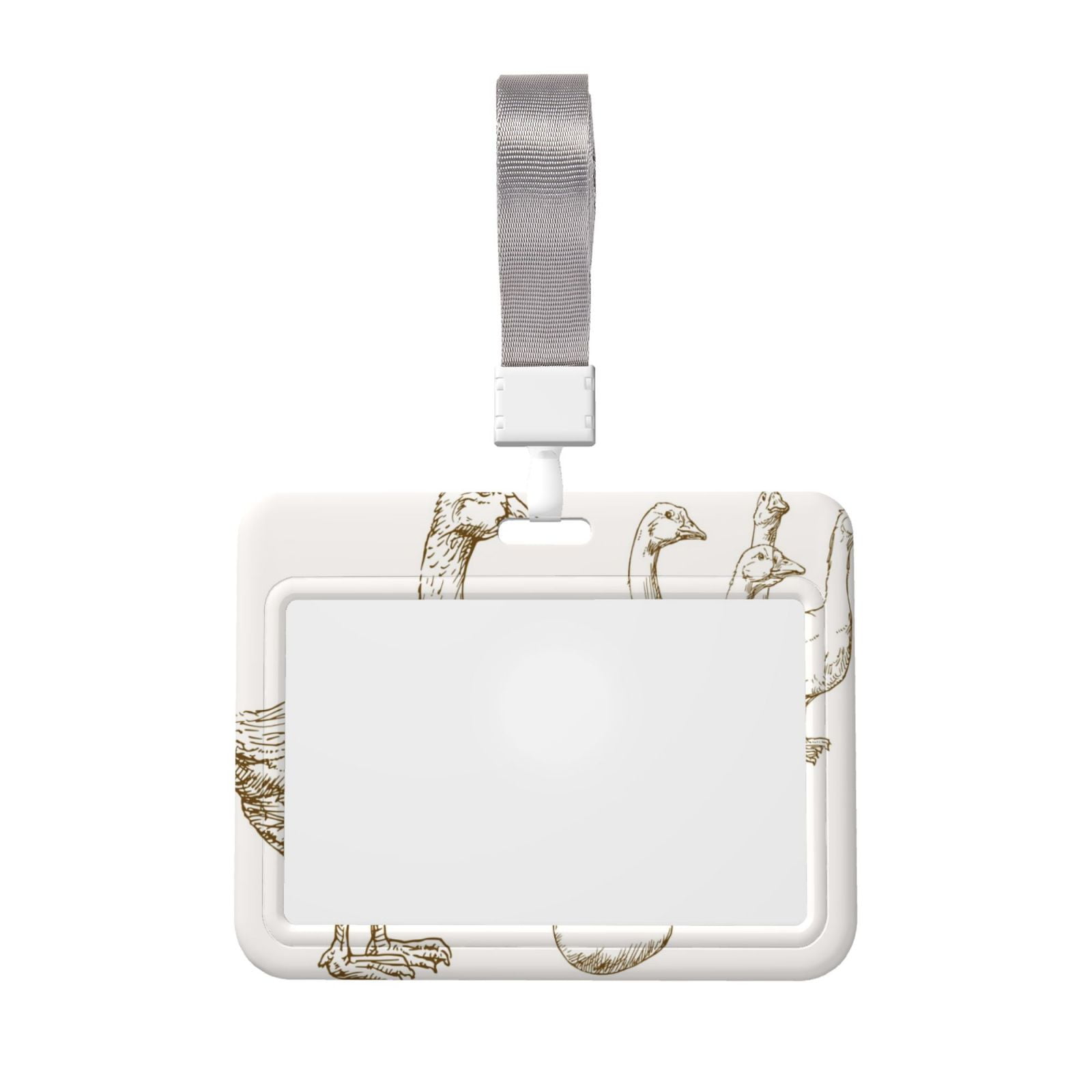 Cauagu Hand Drawn Goose for ID Badge Holder,Badge Holder with Windows ...