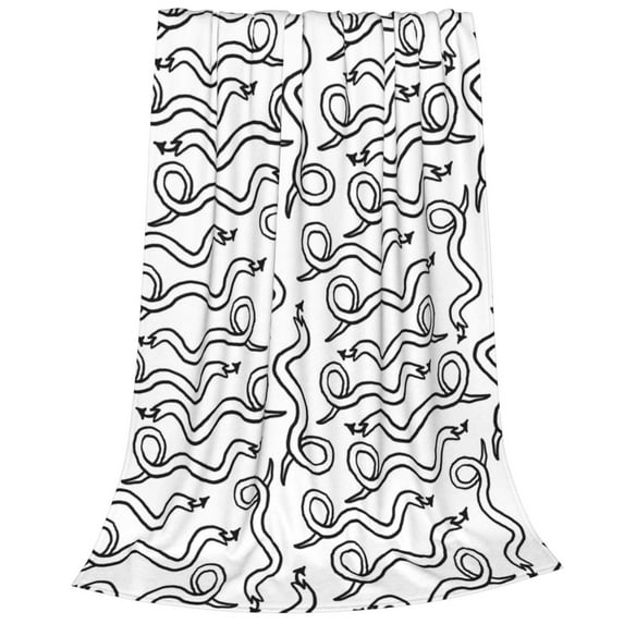 Cauagu Hand Drawn Snake Pattern Flannel Bed Blankets,Fleece Blanket ...