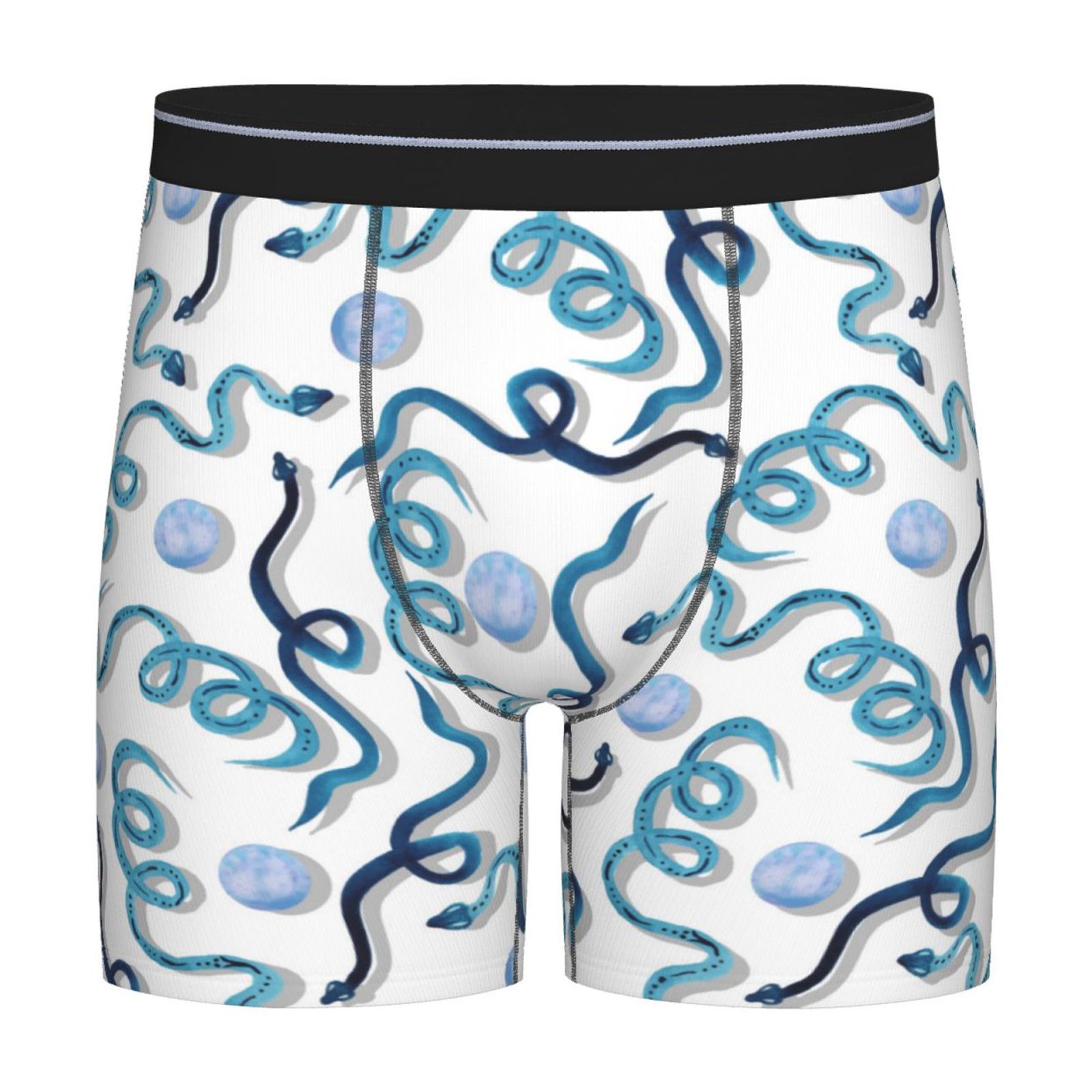 Cauagu Hand Drawn Snake Print Men's Boxer Briefs, Funny & Cute ...