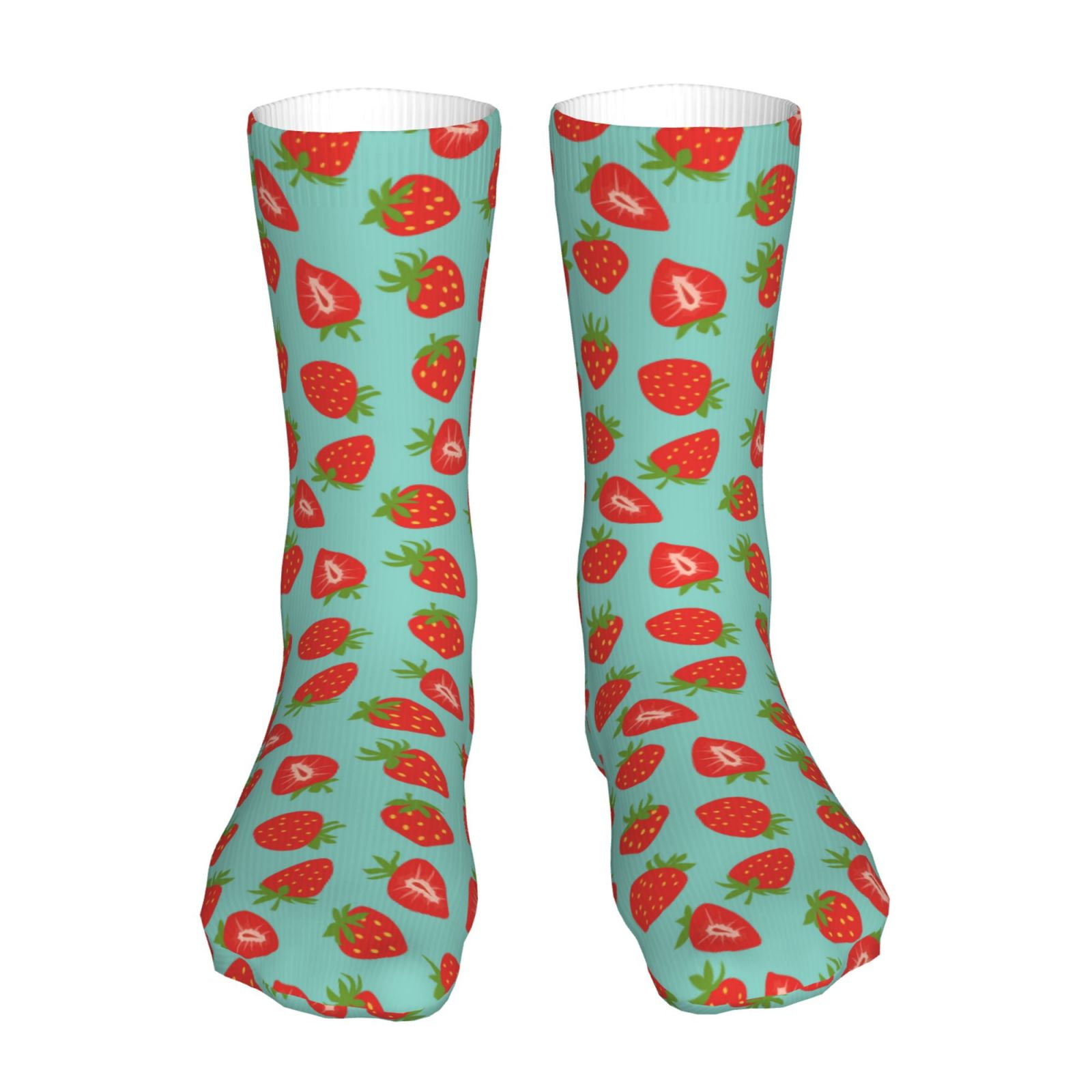 Cauagu Hand Drawn Strawberry Pattern Fun Novelty Crew Socks,Casual Athletic Socks Neutral Socks ...