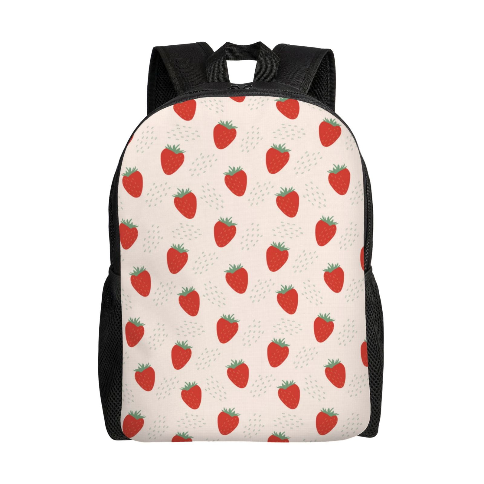 Cauagu Hand Drawn Strawberry Print Backpacks,Travel Daypack Casual ...