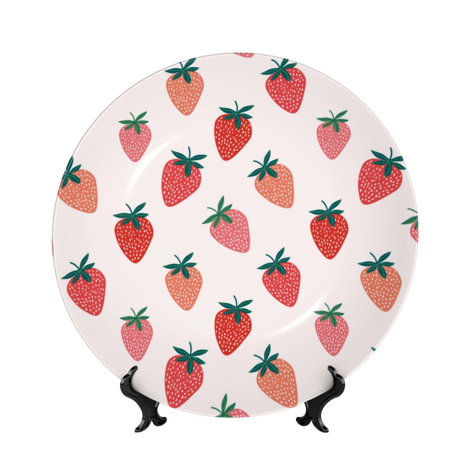 Cauagu Hand Drawn Strawberry Print Bone China Decorative Plate, Wall ...