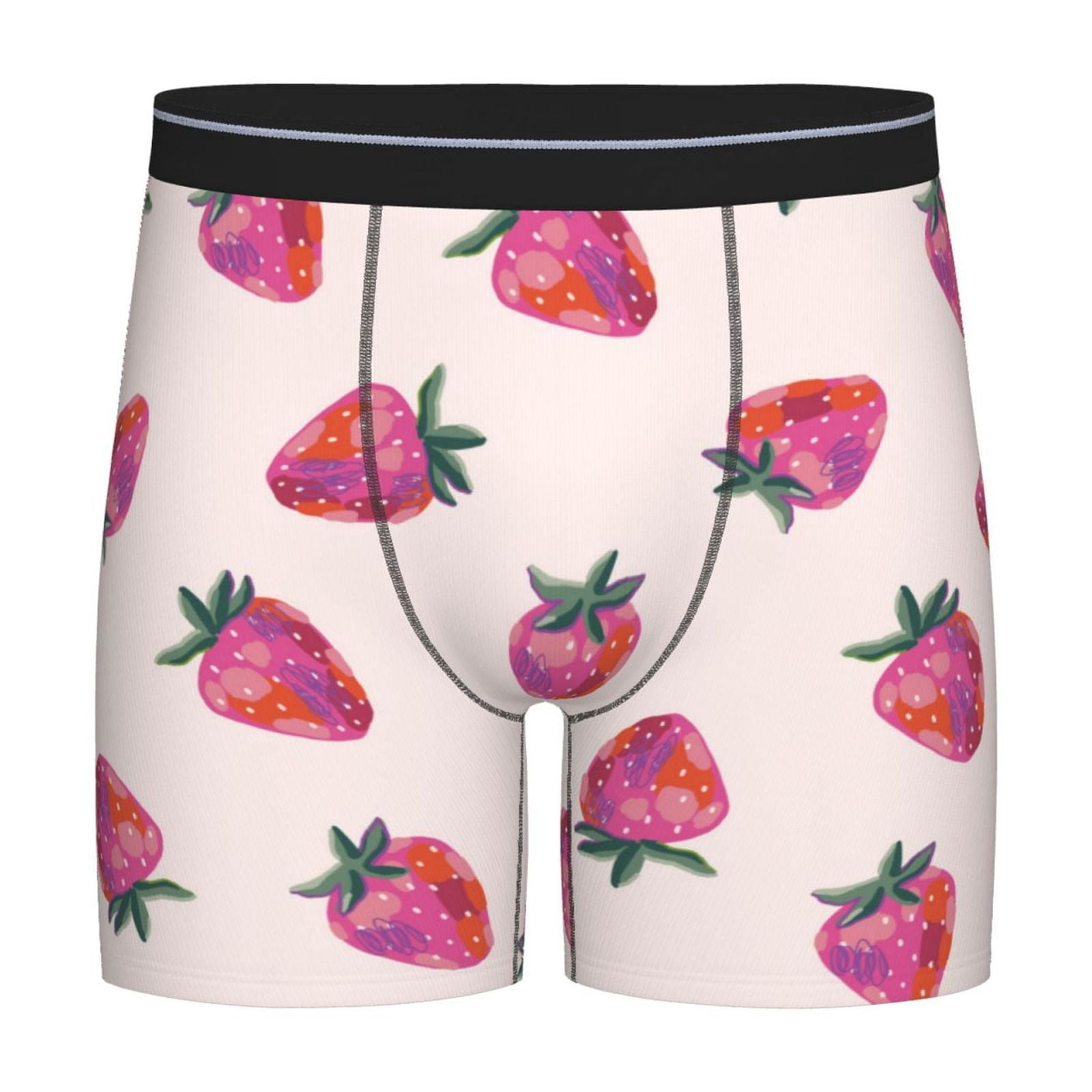 Cauagu Hand Drawn Strawberry Print Men's Boxer Briefs, Funny & Cute ...