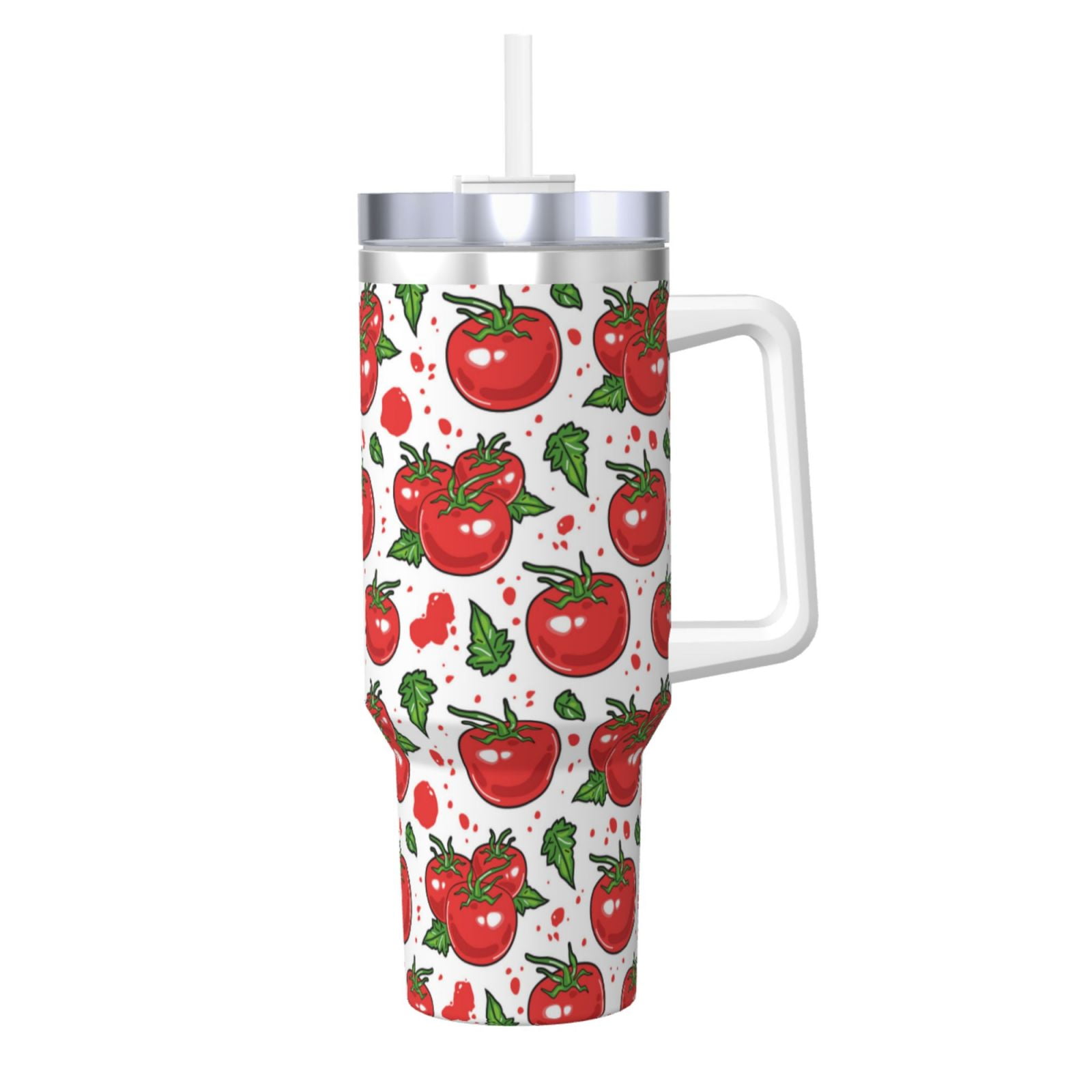 Cauagu Hand Drawn Tomatoes Print Stainless Steel Vacuum Insulated ...