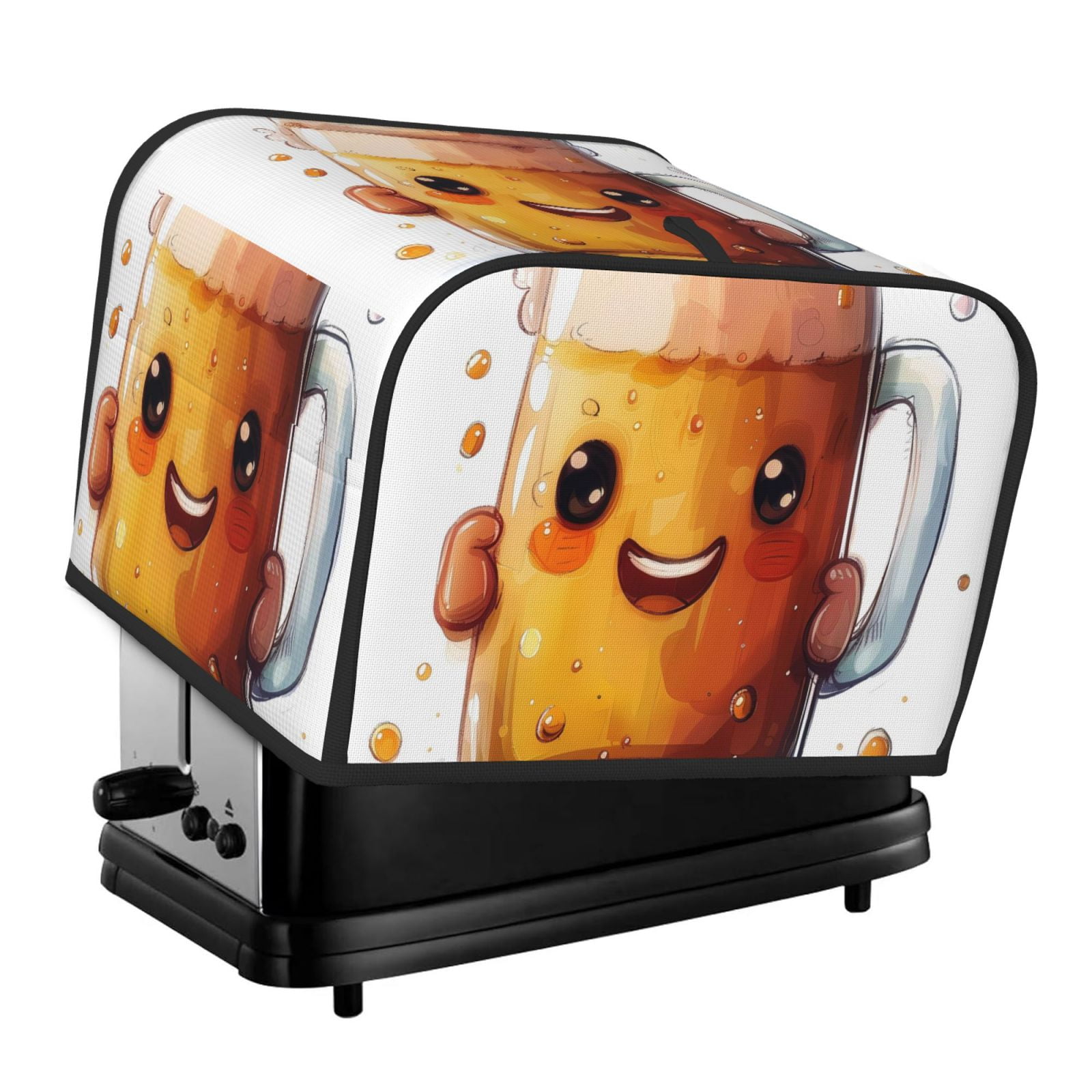 Cauagu Happy Beer Mug Illustration for 4 Slice Toaster Cover (11.4''×7. ...