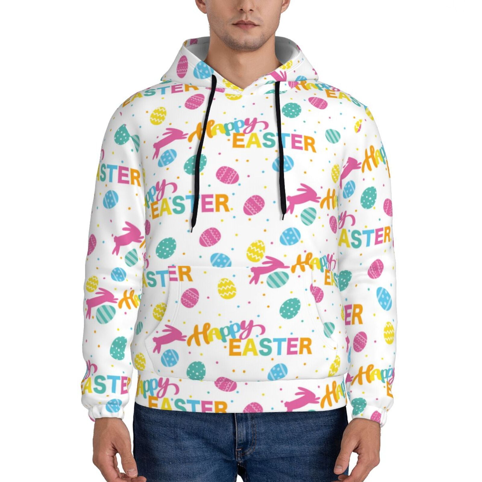 Cauagu Happy Easter for Men's Pullover Hooded Sweatshirt Athletic ...