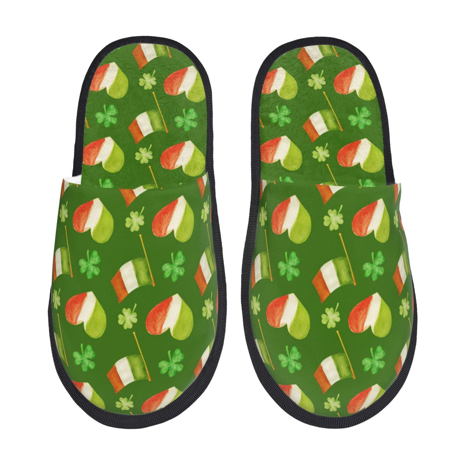 Cauagu Happy St. Patrick's Day Print Cozy Indoor Slippers,Fuzzy House ...