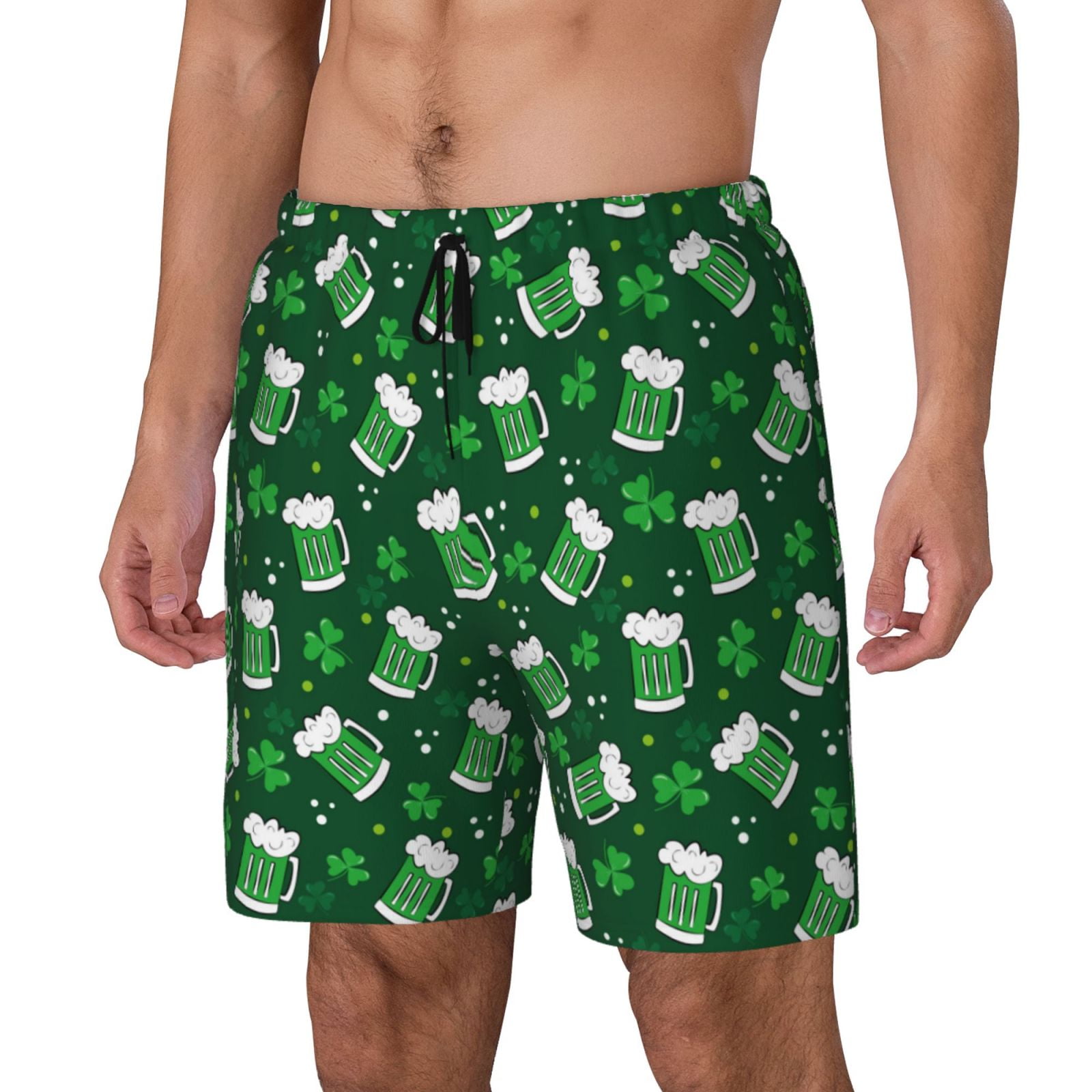 Cauagu Happy St. Patrick's Day Print Mens Swim Trunks Quick Dry Board ...