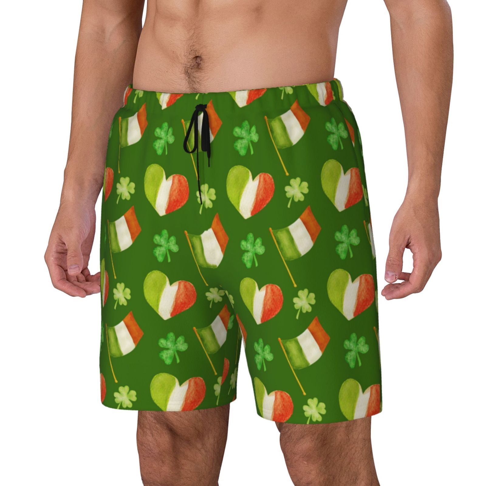 Cauagu Happy St. Patrick's Day Print Mens Swim Trunks Quick Dry Board ...