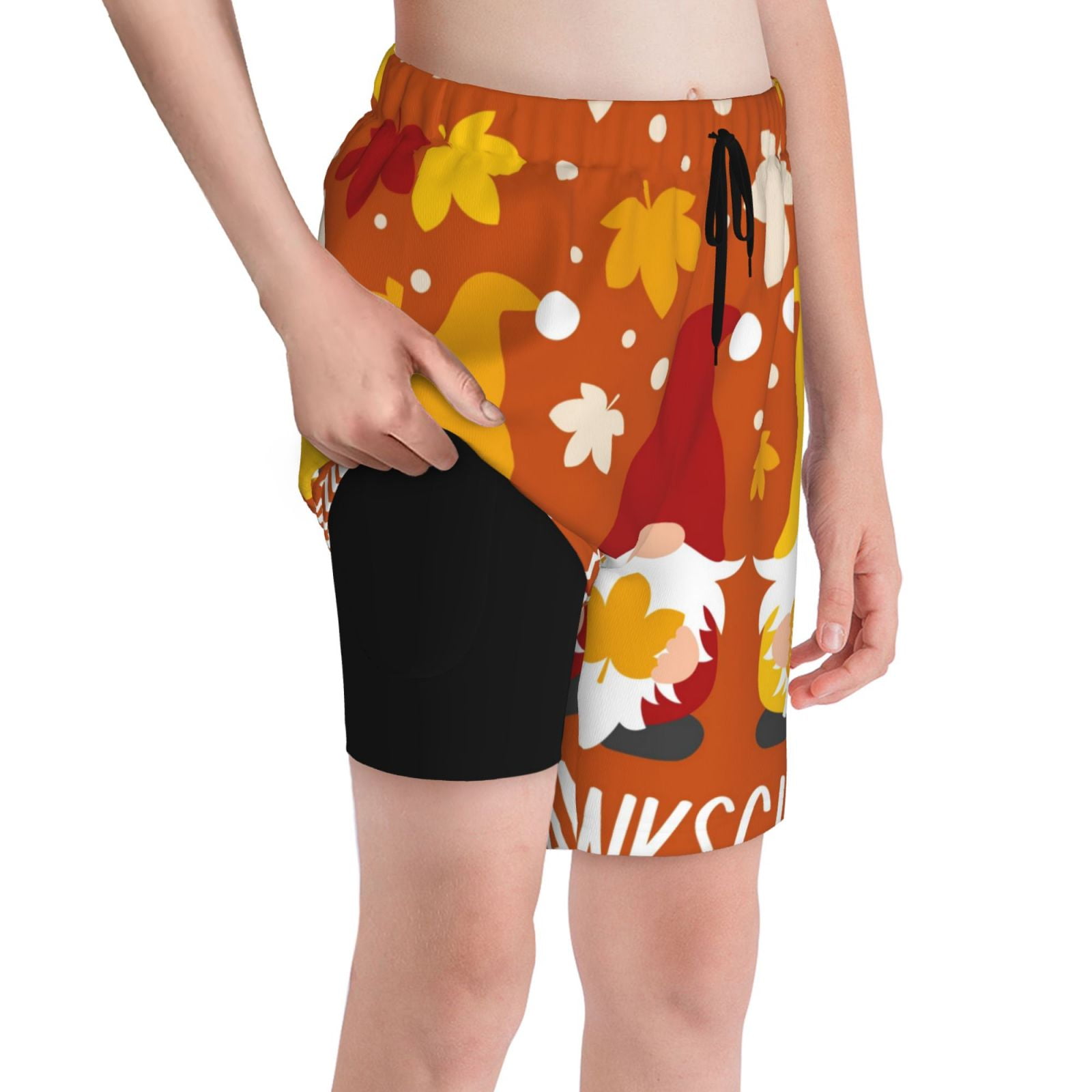Cauagu Happy Thanksgiving Three Gnomes Print Swim Trunks for Men,Youth ...