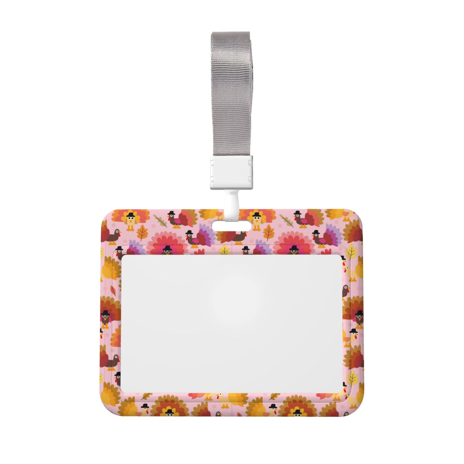 Cauagu Happy Thanksgiving Turkey for ID Badge Holder,Badge Holder with ...