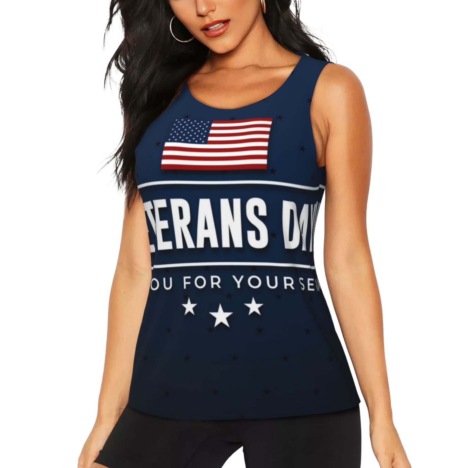 Cauagu Happy Veterans Day for Women's Workout Tank Tops Sleeveless ...