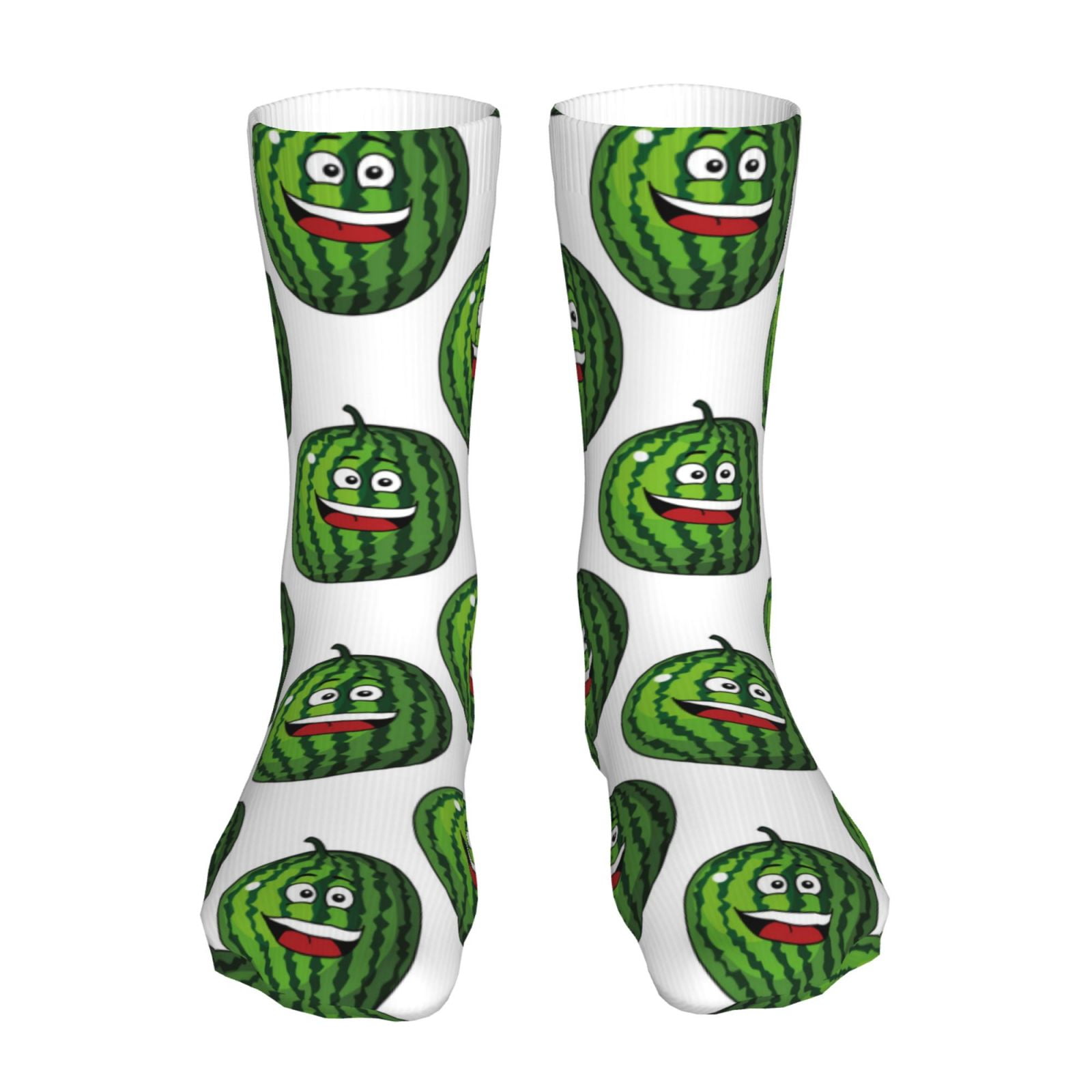 Cauagu Happy Watermelon Pattern Fun Novelty Crew Socks,Casual Athletic ...