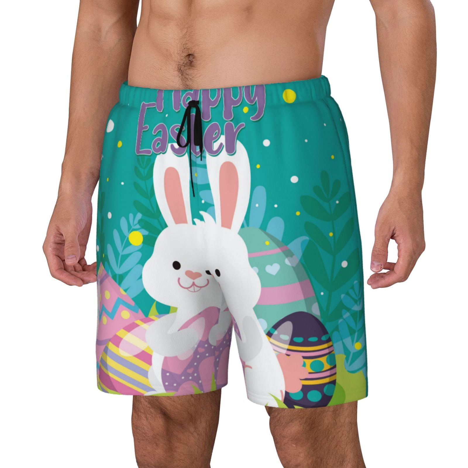 Cauagu Happy easter Print Mens Swim Trunks Quick Dry Board Shorts Swim ...
