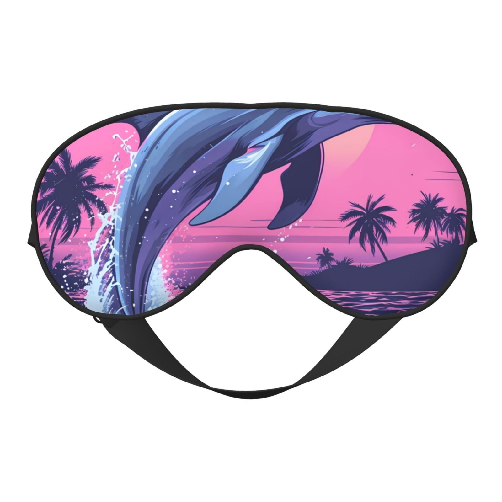Cauagu Hawaiian Beach Dolphin Print Sleep Eye Mask, Blindfold Eye Sleep ...
