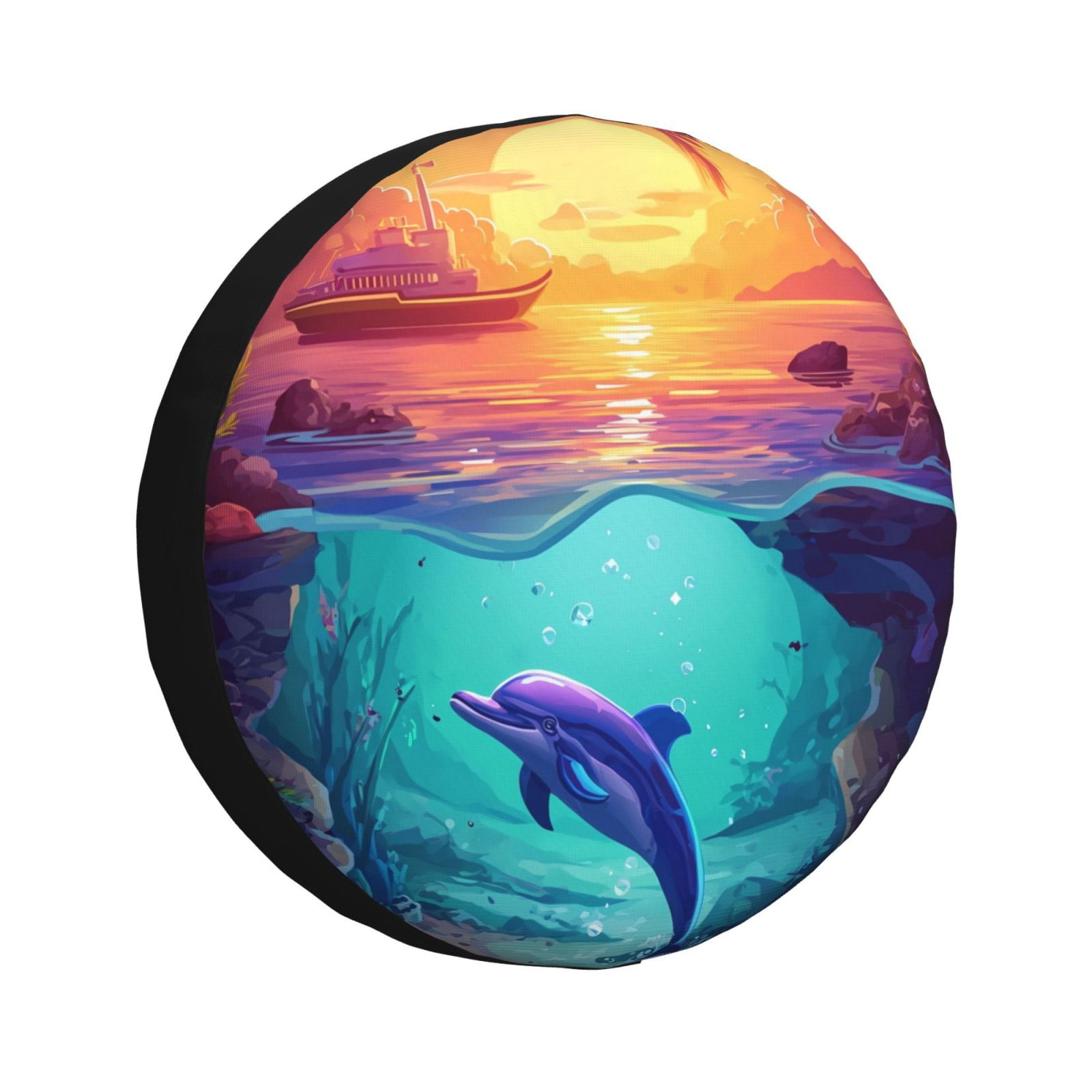 Cauagu Hawaiian Island Dolphin for Spare Tire Cover Wheel Protector ...