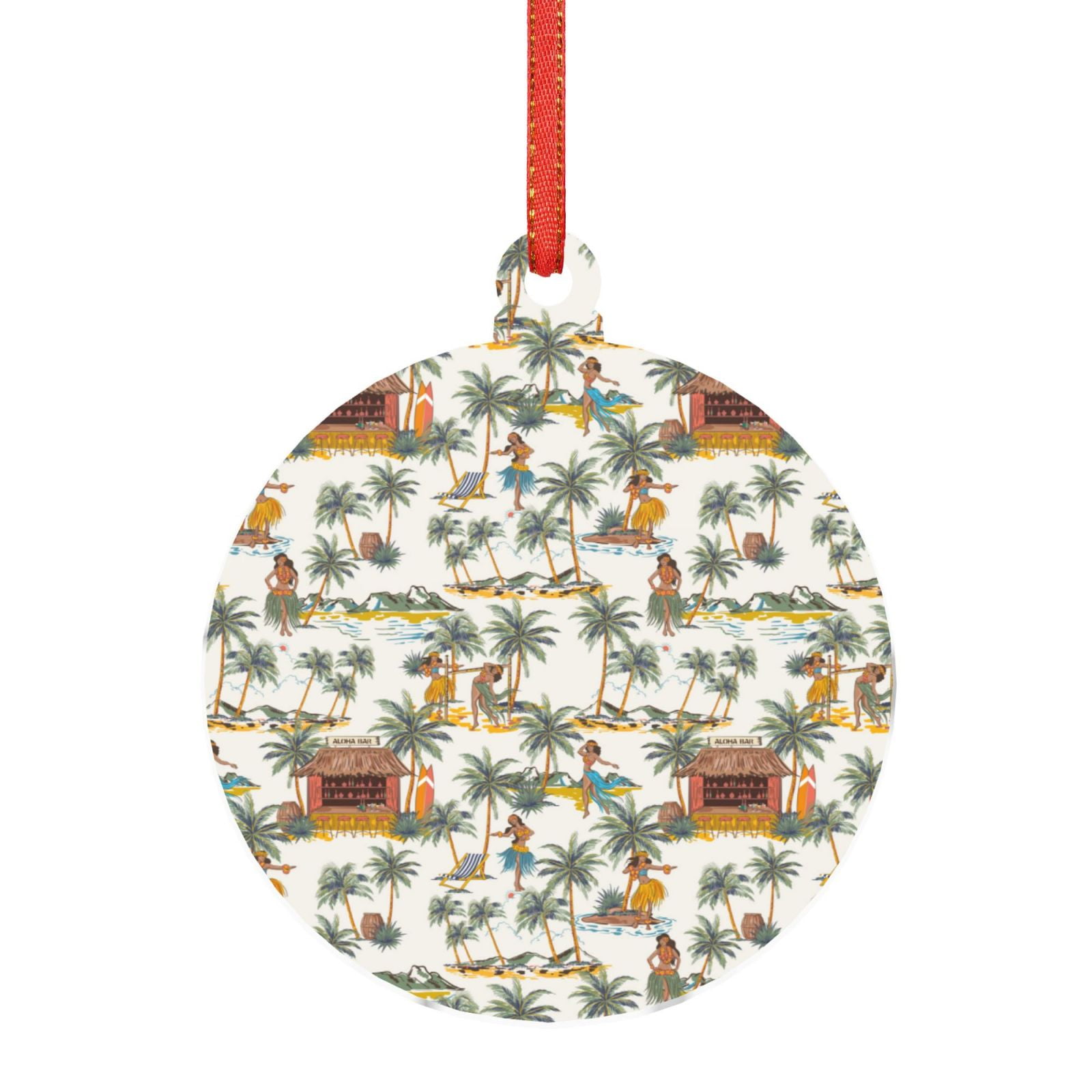 Cauagu Hawaiian Style Pattern Acrylic Christmas Pendant,1-Pack ...