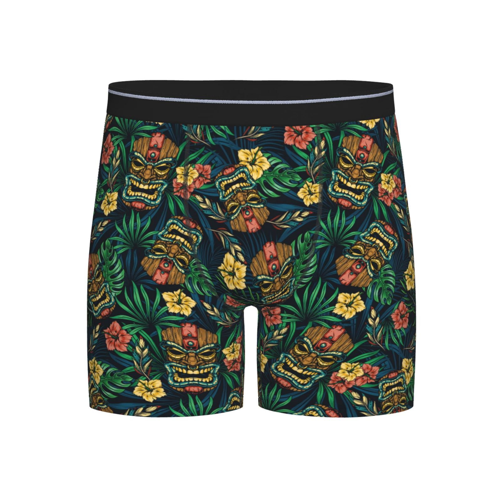 Cauagu Hawaiian Tribal Mask Print Men's Boxer Briefs, Funny & Cute ...