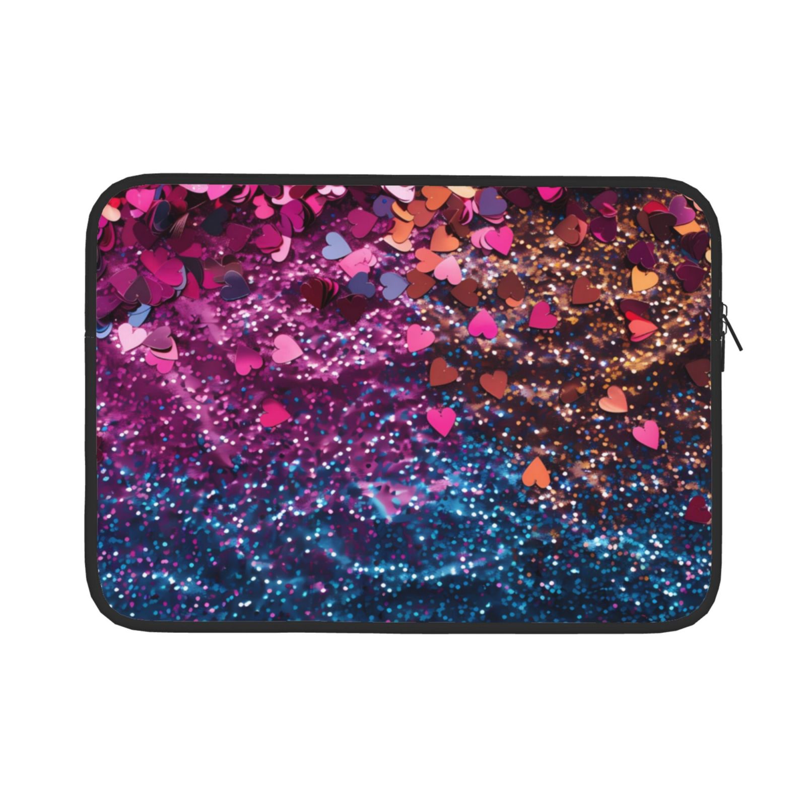 Cauagu Heart Confetti on Glitter Print Laptop Sleeve Case, Laptop Cover ...