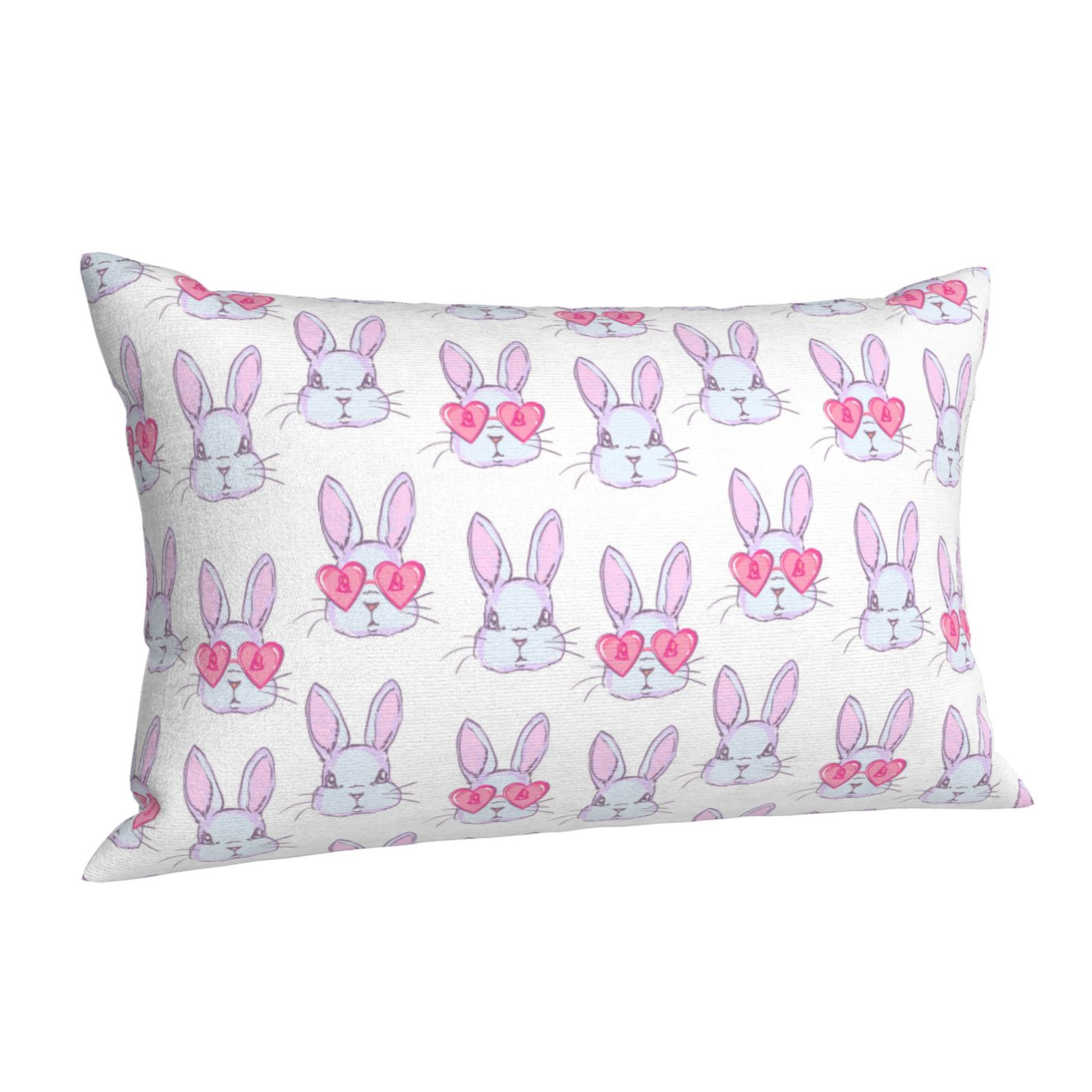 Cauagu Heart Rabbit Print Pillow Covers with Envelope Closure,1PC ...