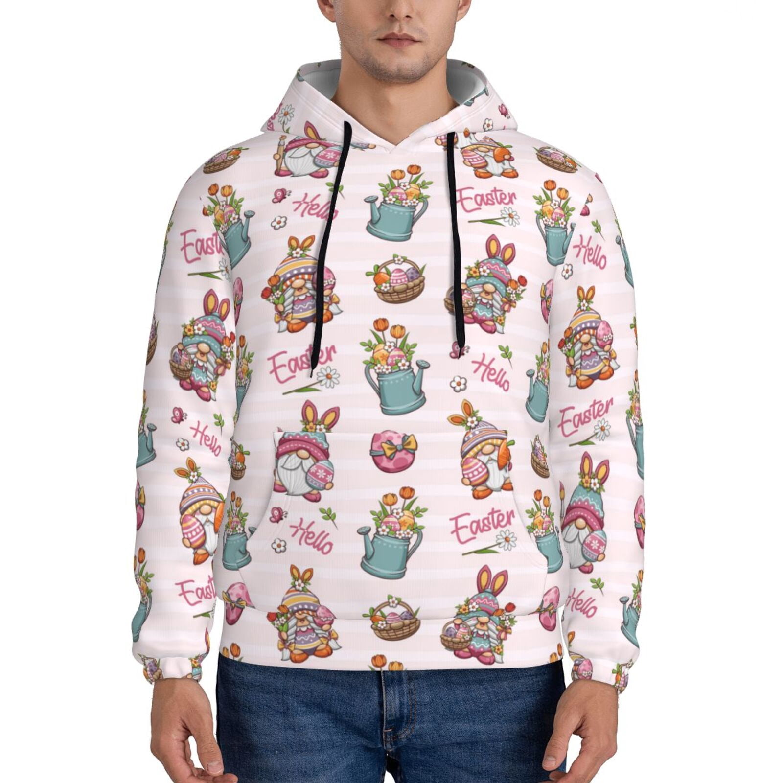 Cauagu Hello Easter for Men's Pullover Hooded Sweatshirt Athletic ...