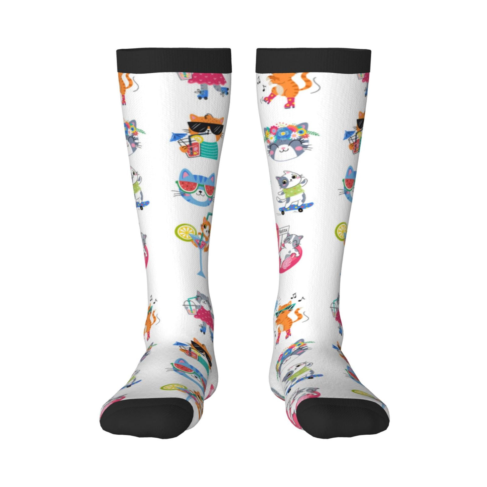 Cauagu Hello Summer Cat Print Women's Men's Ankle Socks 1-pack Casual ...