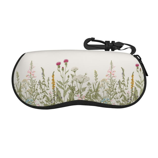 Cauagu Herbs and Wildflowers Pattern Unisex Glasses Case,Zipper ...