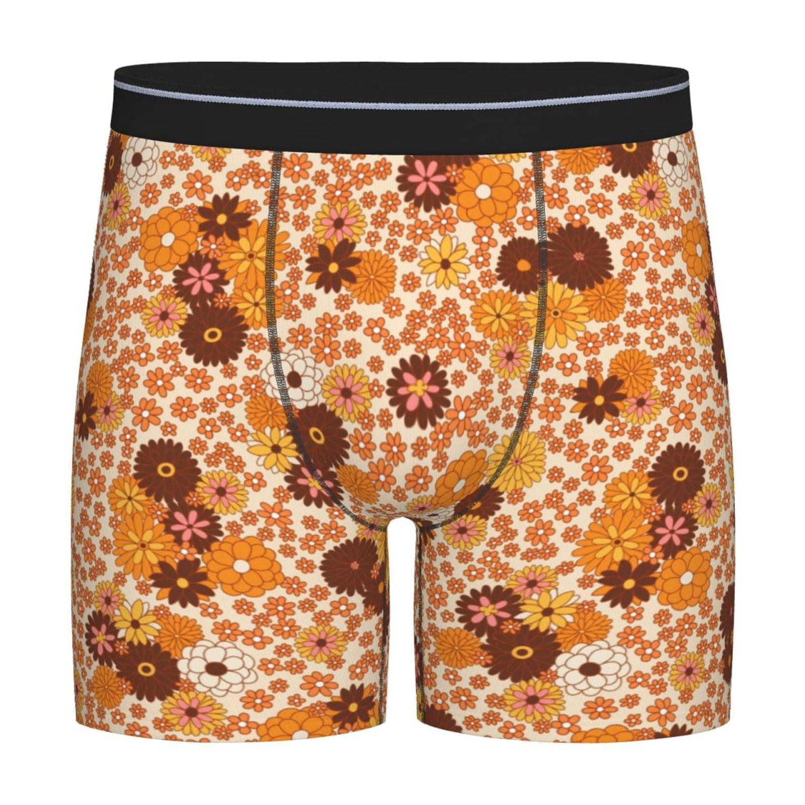 Cauagu Hippie Ditsy Floral Print Men's Boxer Briefs, Funny & Cute ...