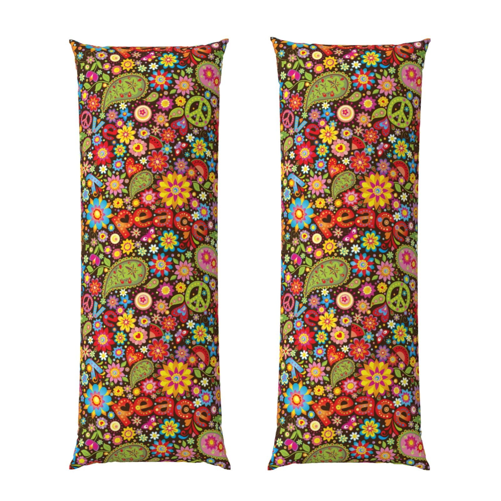 Cauagu Hippie Peace Love for Long Body Pillowcase 1 PCS,Soft Long ...