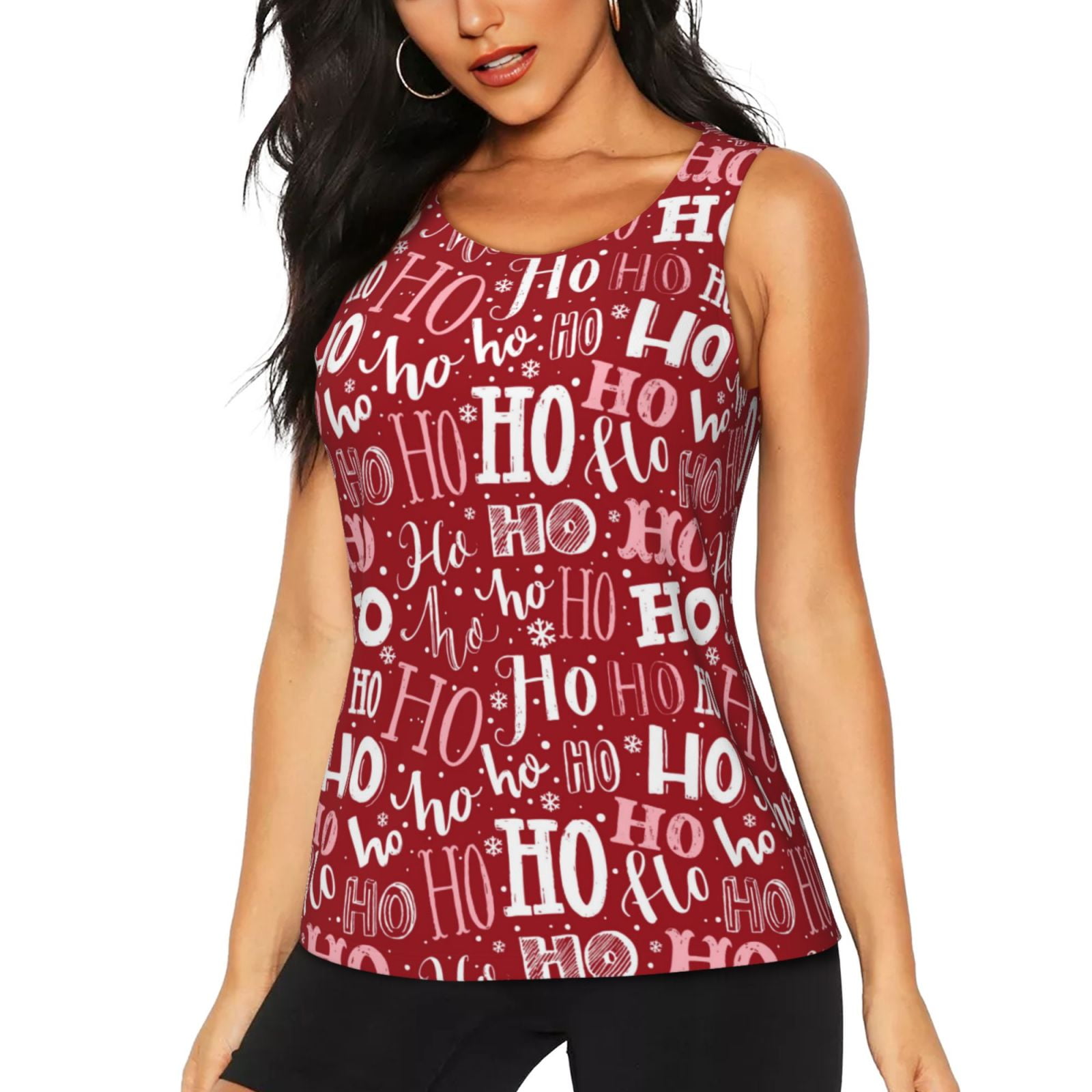 Cauagu Ho Funny Christmas for Women's Workout Tank Tops Sleeveless ...