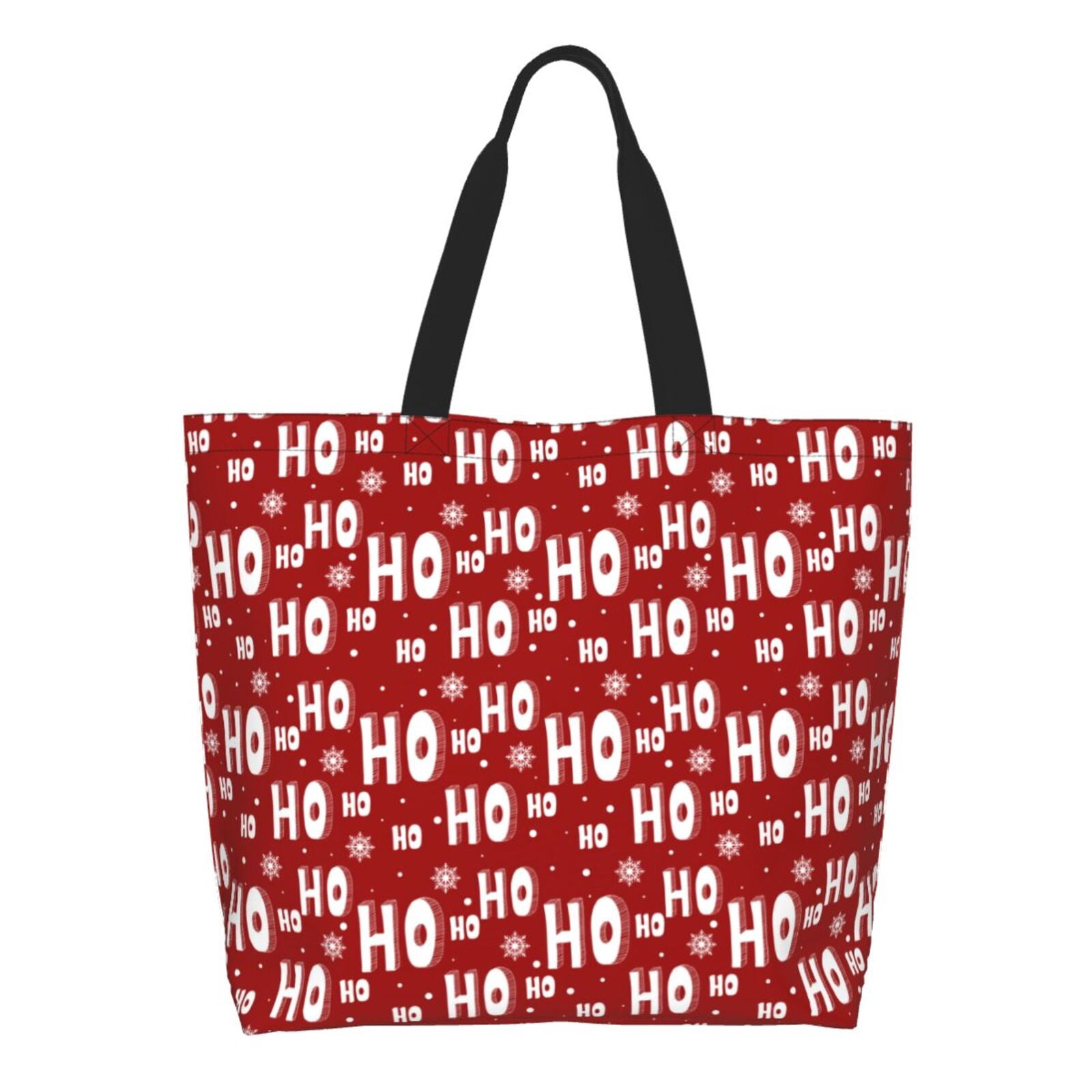 Cauagu Ho-Ho-Ho Print Women Large Capacity Tote Bag - Casual Shoulder ...