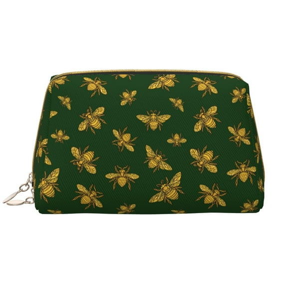 Cauagu Hohey Bee Print Large Cosmetic Bag,Portable Cosmetics Pouch ...