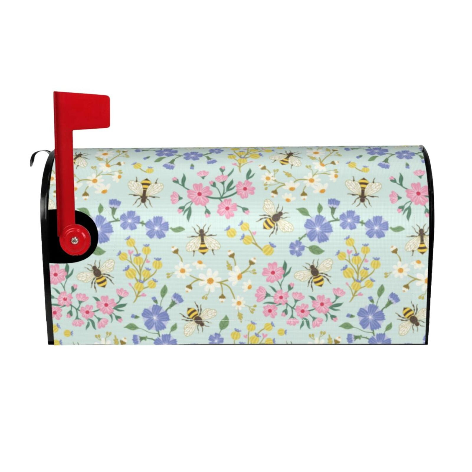 Cauagu Honey Bees And Flowers Pattern Magnetic Mailbox Covers, Mailbox ...