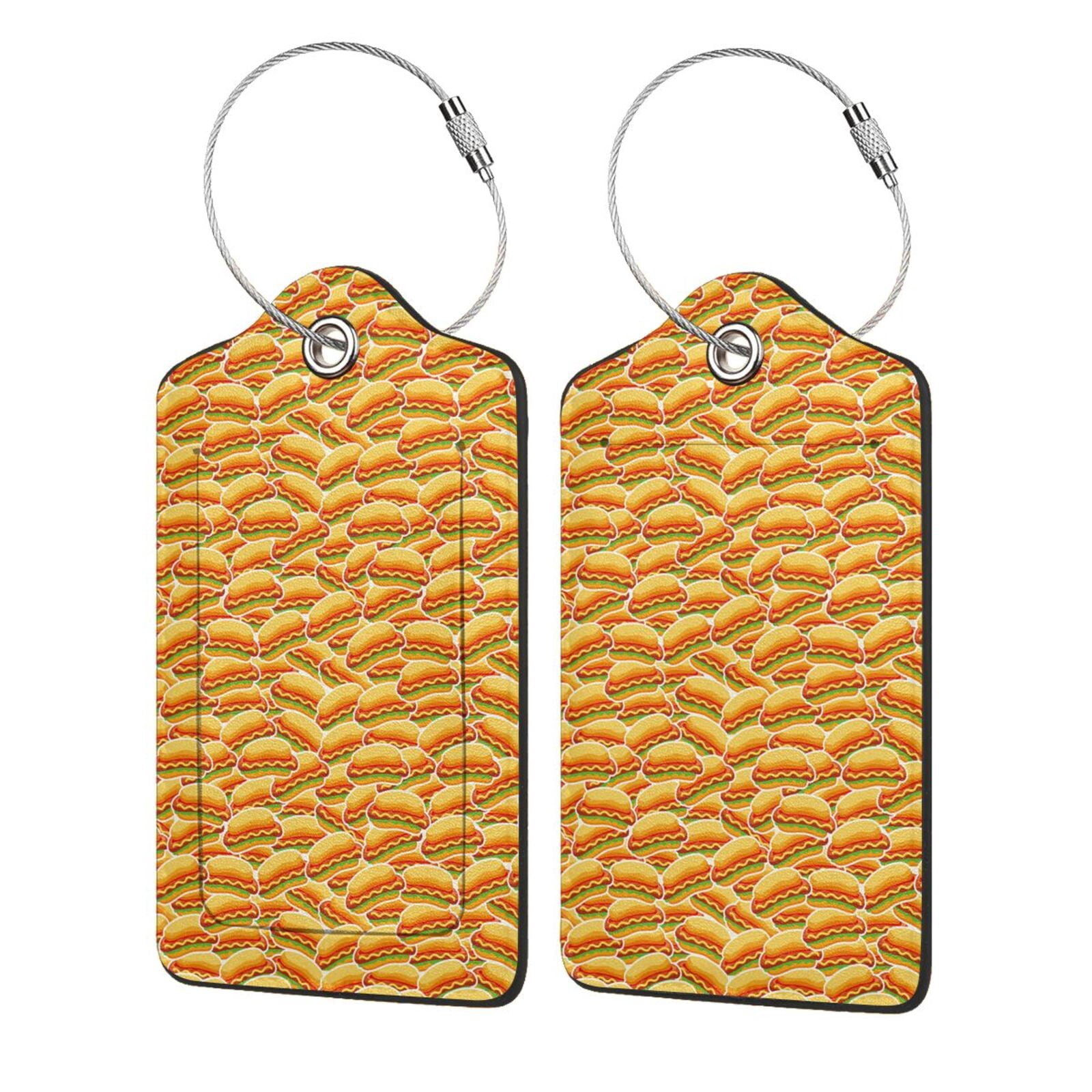 Cauagu Hot Dogs Pattern Luggage Tags,Leather Luggage Tags Personalized ...